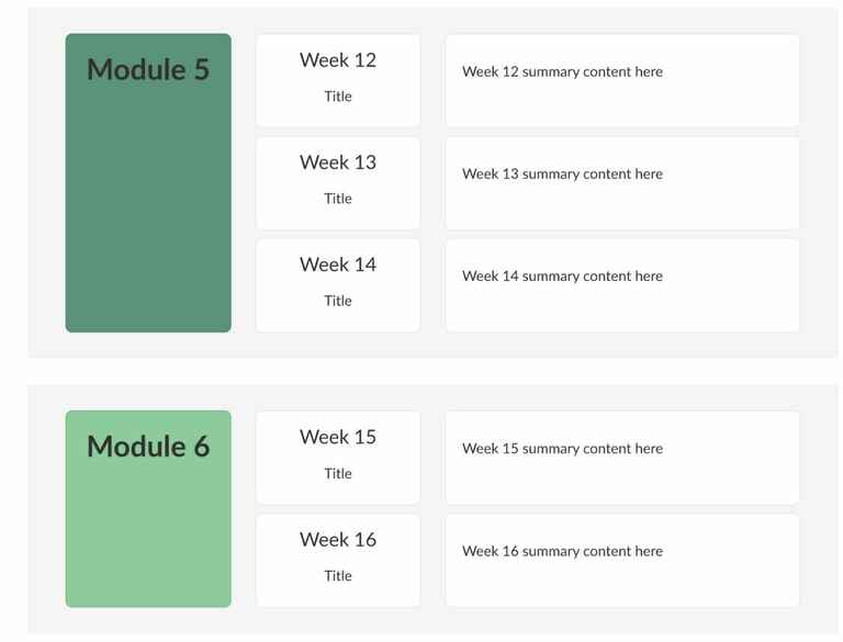 Multi-week module organizer | 16 weeks | Missouri Online: Teaching